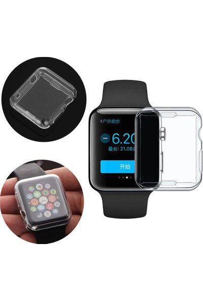 Furenfa Apple Watch 1 2 3 4 5 6 Se Serisi ( 44MM ) 360 Tam Koruma Şeffaf Silikon Kılıf Furenfa Apple Watch 1 2 3 4 5 6 Se Serisi ( 44MM ) 360 Tam Koruma Şeffaf Silikon Kılıf