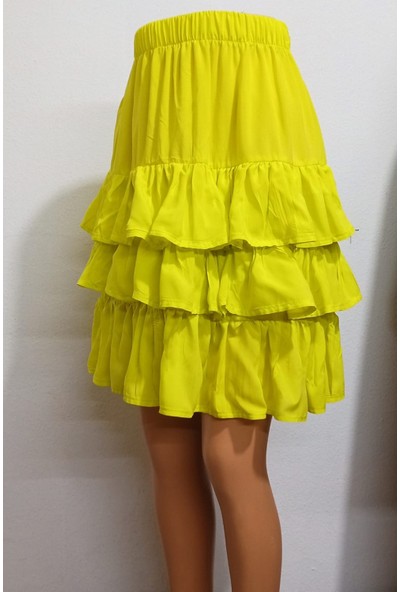 Nurören Üç Kat Fırfırlı Çingene Etek