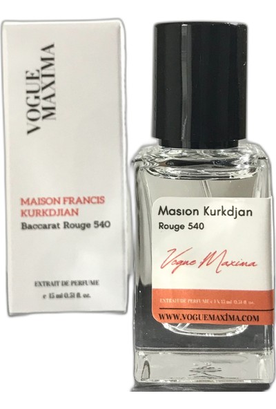 Vogue Maxima Baccarat Rouge 540 Edp For Unisex 0.51.fl.oz 15ML Sprey Parfüm Vogue Maxima Baccarat Rouge 540 Edp For Unisex 0.51.fl.oz 15ML Sprey Parfüm