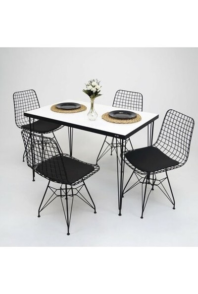 Tdesigno Dilek Tel Sandalye Masa Takımı