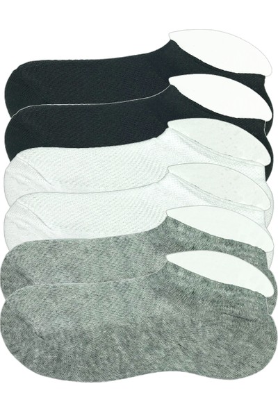 Royaleks 6 Adet Çocuk Sneaker Patik Çorap Siyah Beyaz Gri