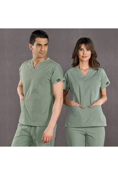 Çizgi Medikal Küf Yeşili Doktor Hemşire Forması Scrubs Terikoton Takım (Ince Kumaş) Yarasa Kol Hemşire Üniforması Çizgi Medikal Küf Yeşili Doktor Hemşire Forması Scrubs Terikoton Takım (Ince Kumaş) Yarasa Kol Hemşire Üniforması