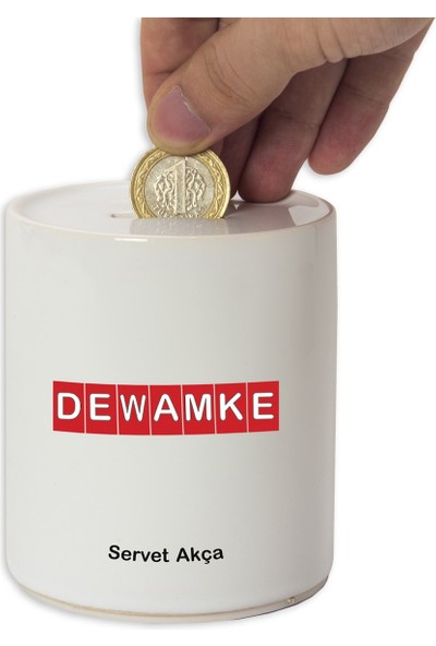 Hediye Rengi Isme Özel Dewamke Temalı Seramik Kumbara