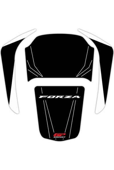 GP Kompozit Honda Forza 250 2018-2022 Uyumlu Tank Pad Seti Siyah-Beyaz GP Kompozit Honda Forza 250 2018-2022 Uyumlu Tank Pad Seti Siyah-Beyaz