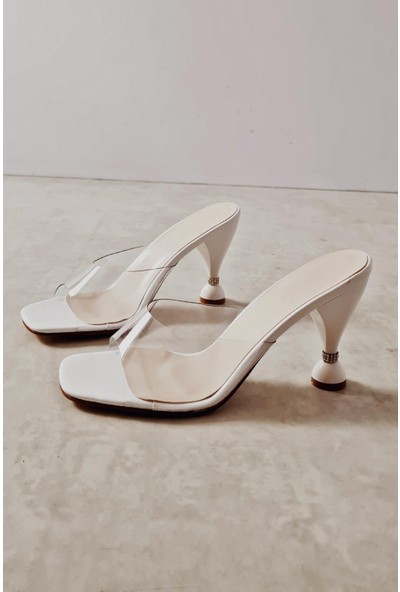 Gökhan Talay Oliva Şeffaf Bantlı Kadın Topuklu Terlik