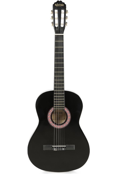 Ravennı Klasik Gitar Siyah Sap Ayarlı ( Kılıf ve Pena Hediyeli )
