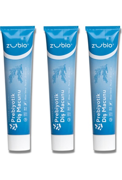 Zubio Organik Sertifikalı Prebiyotik Diş Macunu X 3 Set