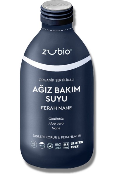 Zubio Organik Sertifikalı Ağız Bakım Suyu Ferah Nane, 250 Ml Zubio Organik Sertifikalı Ağız Bakım Suyu Ferah Nane, 250 Ml