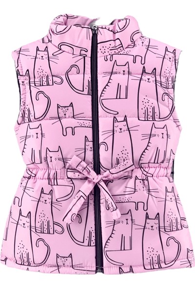 Balböceğim Kız Çocuk Kedi Desenli Şişme Yelek