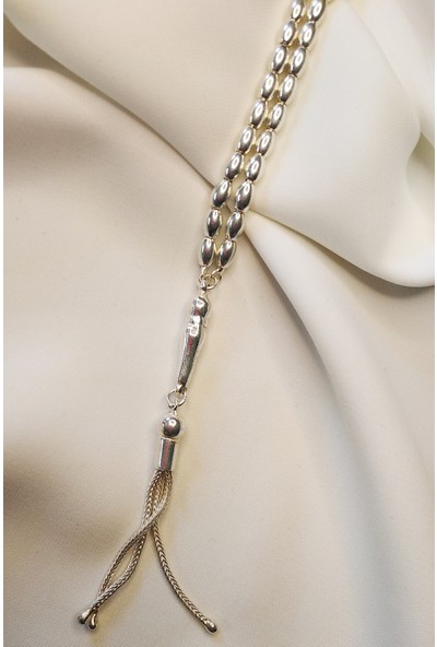 Roza Silver Düz Gümüş Tespih