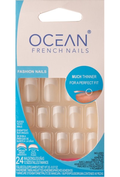 Ocean French Takma Tırnak, Kalın French Uygulamalı, Kolay Uygulanabilir, Doğal, Yapışkanlı 190 Ocean French Takma Tırnak, Kalın French Uygulamalı, Kolay Uygulanabilir, Doğal, Yapışkanlı 190