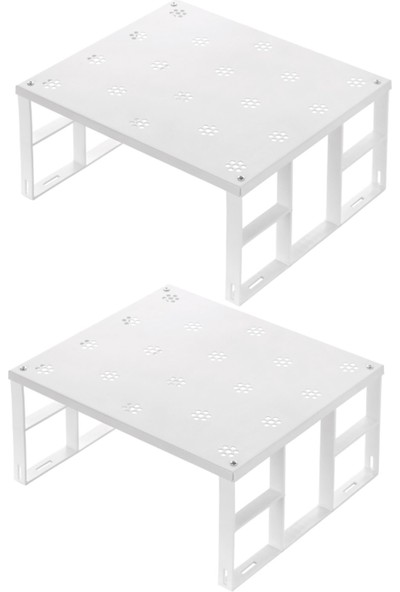 Luxmilard Dots Dolap Içi Ayaklı Metal Raf Mutfak Düzenleyici - 2 Li Set