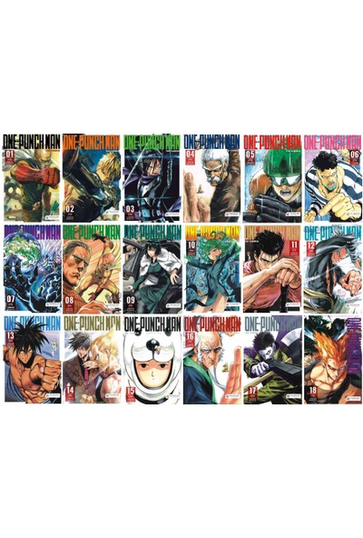 One-Punch Man 18 Kitap Manga Seti - One One-Punch Man 18 Kitap Manga Seti - One