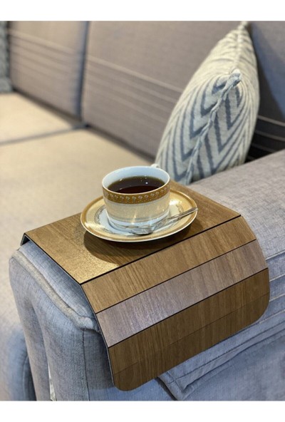 ADKPİETRO ADK834 Koltuk Kenarı Katlanabilir Yan Sehpa Ceviz