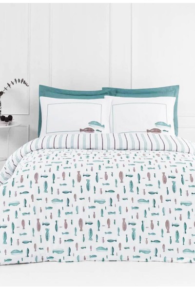 Çift Kişilik Pamuklu Nevresim Takımı Fitted Çarşaflı Lastikli Solomon Surf Çift Kişilik Pamuklu Nevresim Takımı Fitted Çarşaflı Lastikli Solomon Surf