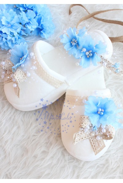 Minilola Mavi Inci Çiçekli Kahverengi Dantelli Taşlı Zarif Lohusa Seti Minilola Mavi Inci Çiçekli Kahverengi Dantelli Taşlı Zarif Lohusa Seti