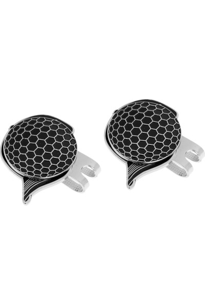 2 x Paslanmaz Çelik Tasarım Golf Şapka Klipsi Manyetik Ball Marker Siyah ile 2 x Paslanmaz Çelik Tasarım Golf Şapka Klipsi Manyetik Ball Marker Siyah ile