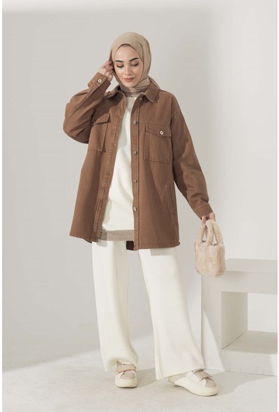 Aref Denim Ceket Kahverengi
