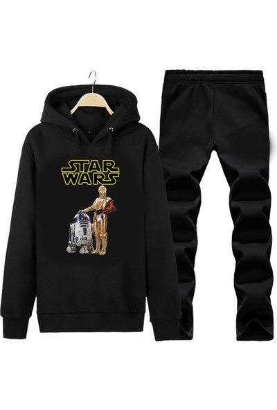 Art T-Shirt Droıds Kapüşonlu Desıgn Eşofman Takımı