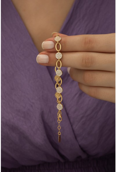 Zirkon Taş 925 Ayar Gümüş Bayan Bileklik