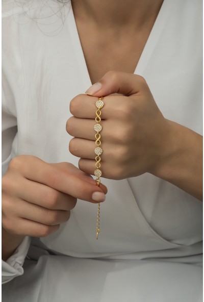 Enes Gümüş Zirkon Taşlı 925 Ayar Gümüş Bayan Bileklik