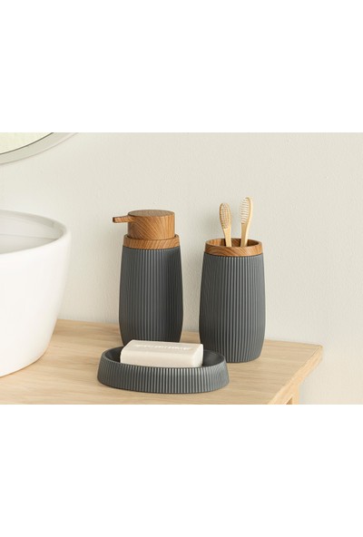 English Home Evelyn 3'lü Banyo Seti Antrasit