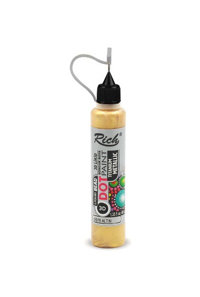 Rich 3D Dot Paint Metalik Likit Boncuk Boya 40CC – 12078 Altın Rich 3D Dot Paint Metalik Likit Boncuk Boya 40CC – 12078 Altın