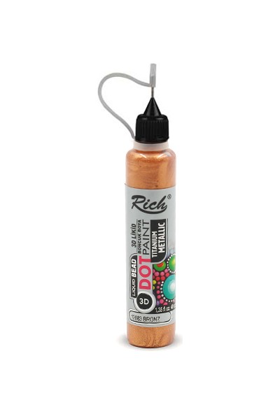 Rich 3D Dot Paint Metalik Likit Boncuk Boya 40CC – 12083 Bronz Rich 3D Dot Paint Metalik Likit Boncuk Boya 40CC – 12083 Bronz