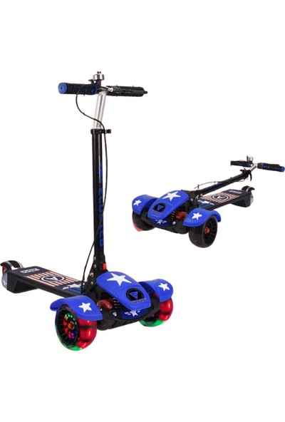 VRPRO Scooter Bluetoothlu Müzikli ve LED Işıklı Frenli Mavi VRPRO Scooter Bluetoothlu Müzikli ve LED Işıklı Frenli Mavi