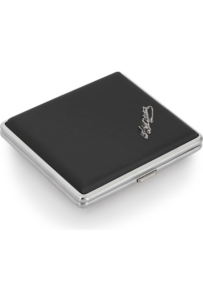 Zekupp Siyah Deri Atatürk Imzası Temalı Metal Sigara Tabakası