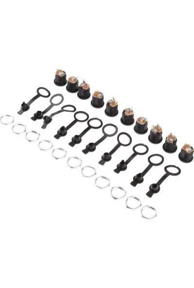 Waysle 10 Parça DC-022 Dc Güç Soketi - Siyah (Yurt Dışından)