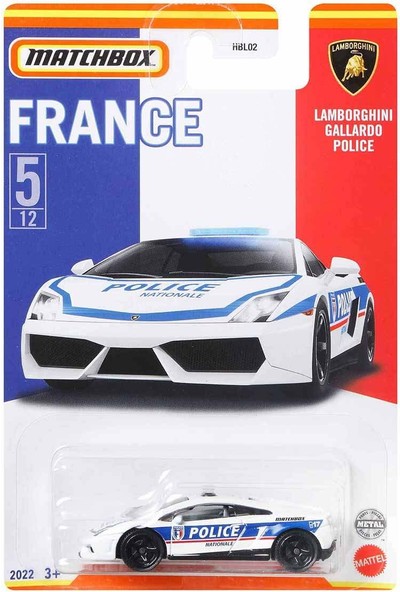 Matchbox Fransa Araçları Serisi HBL02 - 1/64 Lamborghini Gallardo Police Matchbox Fransa Araçları Serisi HBL02 - 1/64 Lamborghini Gallardo Police