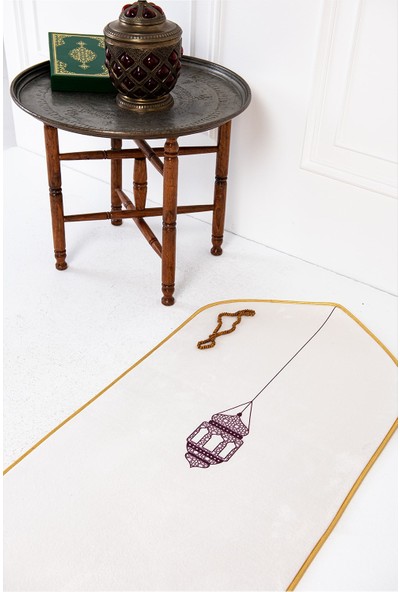 My Bedesten Ortopedik Antibakteriyel Kadife Seccade Kandil Beyazı