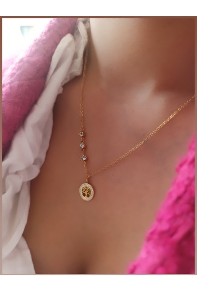 Hatcos Accessories Çelik Hayat Ağacı Kolye