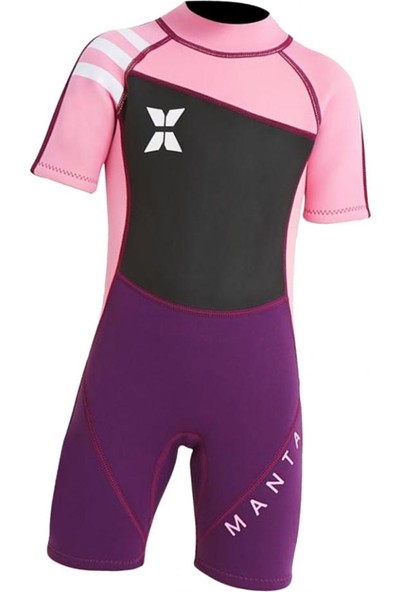 Kızlar Erkek Kısa Kollu Wetsuit Shorty Uv Güneş Koruma Tulum L Kızlar Erkek Kısa Kollu Wetsuit Shorty Uv Güneş Koruma Tulum L