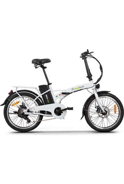 Soultech BIKE-001 Elektrikli Katlanır Bisiklet Beyaz