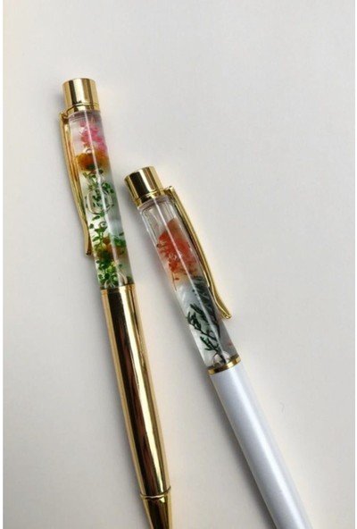 Arya Gift Aryagift Premium Kuru Çiçekli Tükenmez Kalem 2 Adet