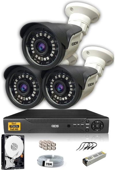 Ids 3 Kameralı 5mp Sony Lensli 1080P Fullhd Güvenlik Kamerası Sistemi - Cepten Izle - 250DIŞ Ids 3 Kameralı 5mp Sony Lensli 1080P Fullhd Güvenlik Kamerası Sistemi - Cepten Izle - 250DIŞ