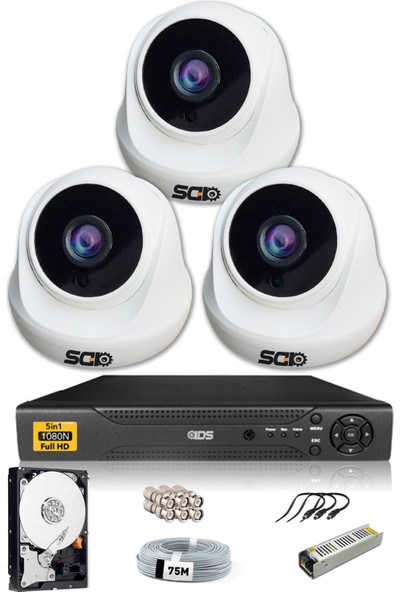 Ids 3 Kameralı 5mp Sony Lensli 1080P Fullhd Güvenlik Kamerası Sistemi - Cepten Izle - 250 Iç Ids 3 Kameralı 5mp Sony Lensli 1080P Fullhd Güvenlik Kamerası Sistemi - Cepten Izle - 250 Iç