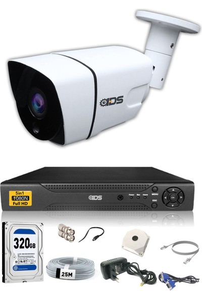 Ids 1 Kameralı 5mp Lensli 1080P Fullhd Kamera Seti - Gece Görüşlü - Su Geçirmez - Cepten Izle Ids 1 Kameralı 5mp Lensli 1080P Fullhd Kamera Seti - Gece Görüşlü - Su Geçirmez - Cepten Izle