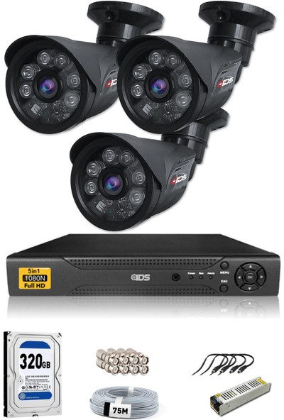 Ids 3 Kameralı Set - 5mp Sony Lensli Full Hd Gece Görüşlü Güvenlik Kamerası Sistemi - Cepten Izle Ids 3 Kameralı Set - 5mp Sony Lensli Full Hd Gece Görüşlü Güvenlik Kamerası Sistemi - Cepten Izle