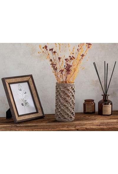 English Home Sevilla Vazo 9X9X20 cm Gri