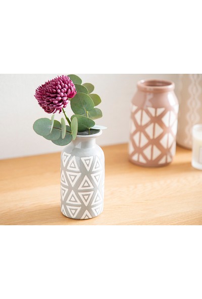 English Home Geometrical Vazo 7.5X7.5X15 cm Gri