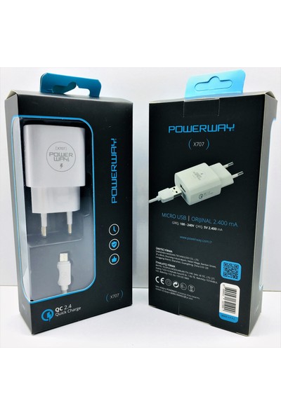 Powerway (Micro) 2.4A Şarj Aleti Powerway X707 Powerway (Micro) 2.4A Şarj Aleti Powerway X707