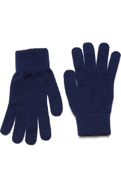 Limon Düz Koyu Lacivert Erkek Eldiven