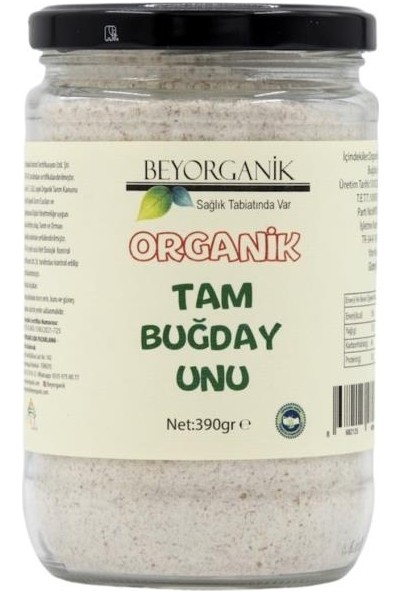 Beyorganik Tam Buğday Unu 390 gr Cam