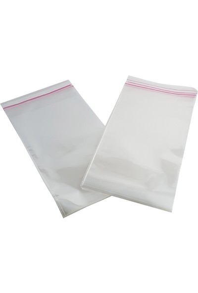 12X25 cm Şeffaf Bantlı Poşet / 50 Adet 12X25 cm Şeffaf Bantlı Poşet / 50 Adet