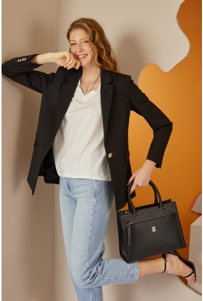 Pierre Cardin Print Siyah Kadın Omuz Çantası 05PO22Y1531-P S