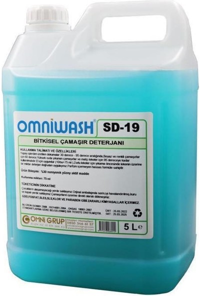 Omniwash Sd-19 Bitkisel Çamaşır Deterjanı 5000 ml