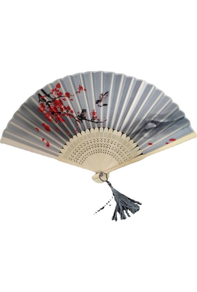 Antika Erqing Katlanır Yelpaze Japon Bambu Yelpazesi Hanfu Dans Ipek Yelpazesi Gülümseyen Kız Yelpazesi